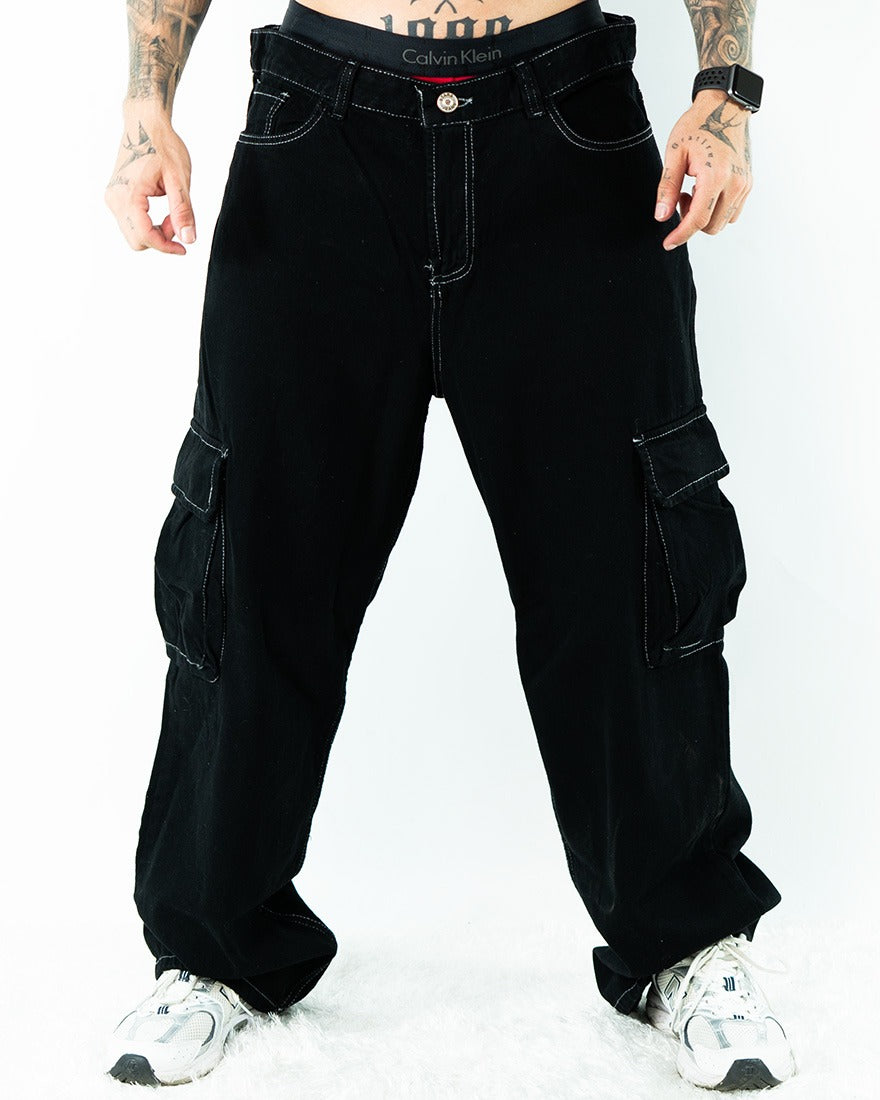 JEAN RIG OVERSIZE CARGO NEGRO – BOLD STORE